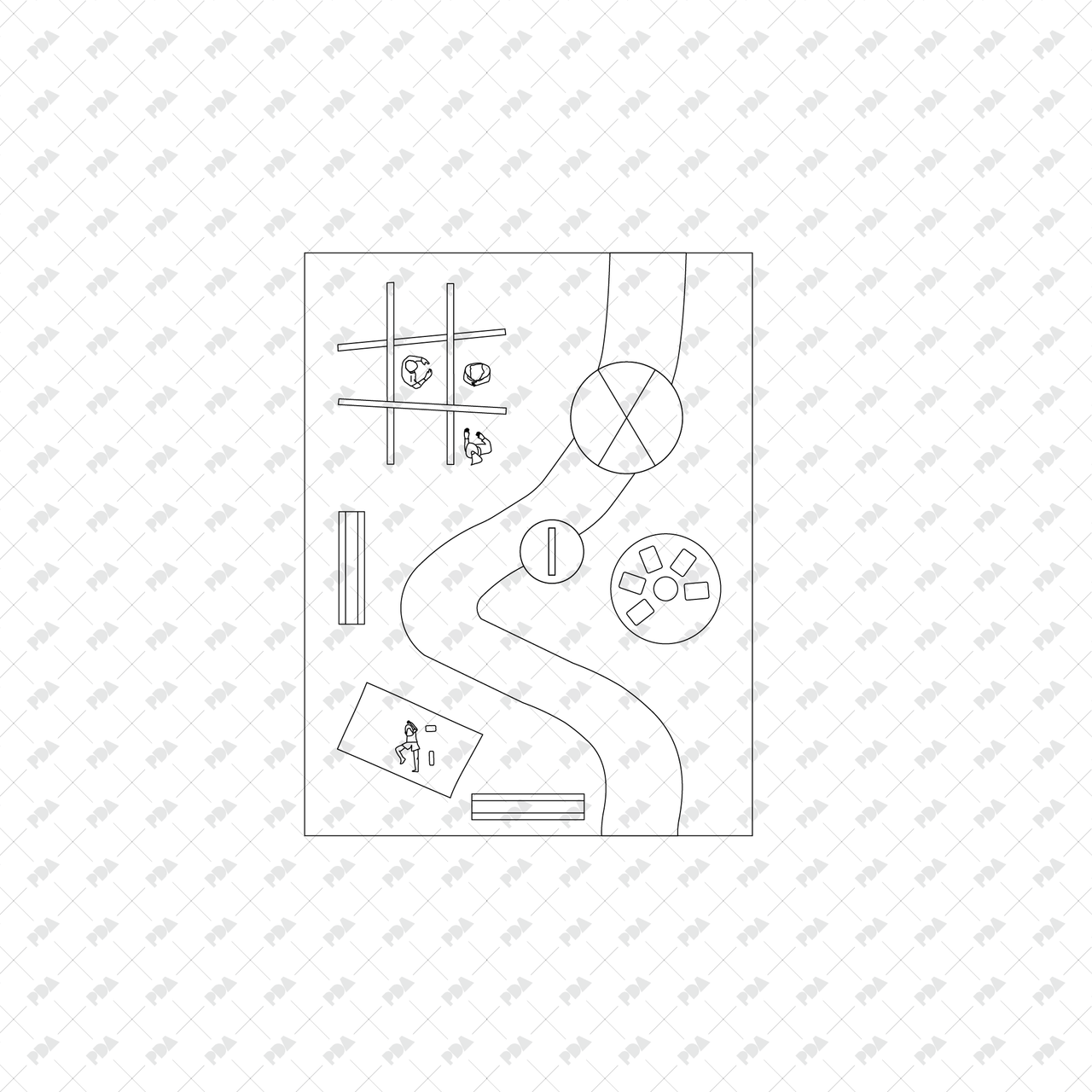 CAD, Vector, PNG Kids Playground Layouts in Top View