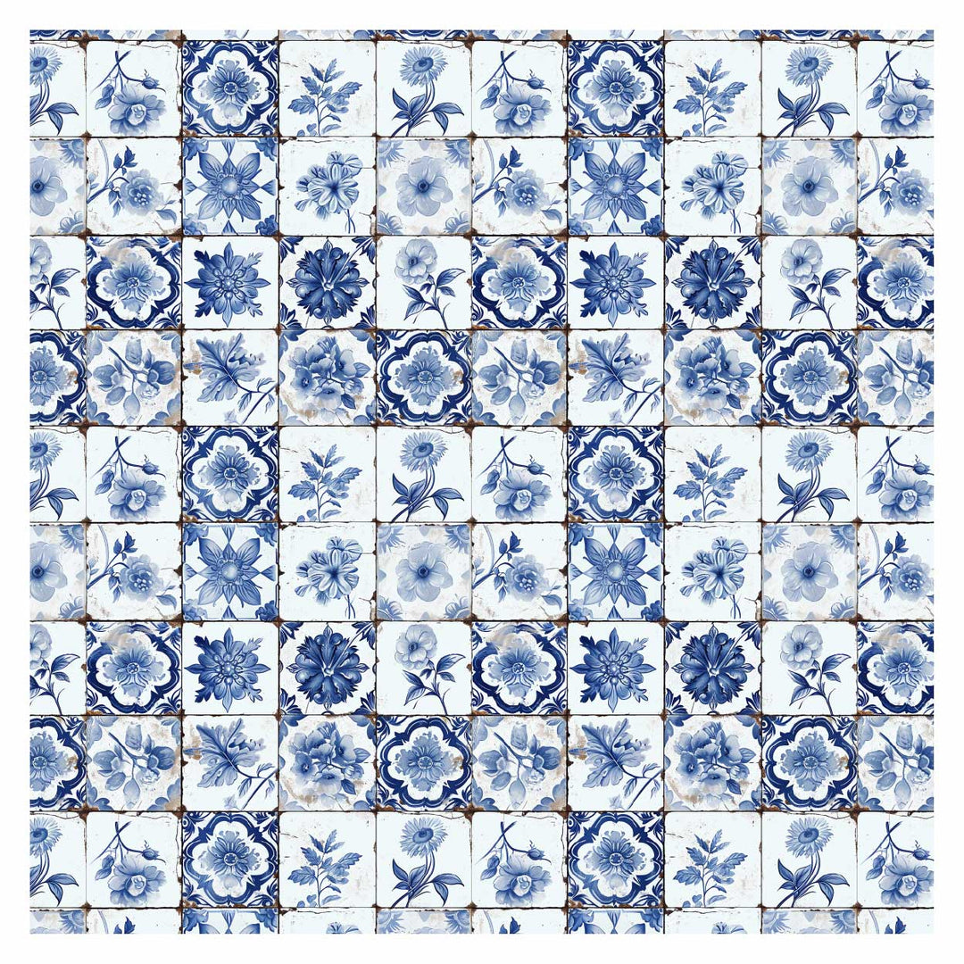 Biblioteca de patrones de Illustrator - Texturas de azulejos de Delft ...