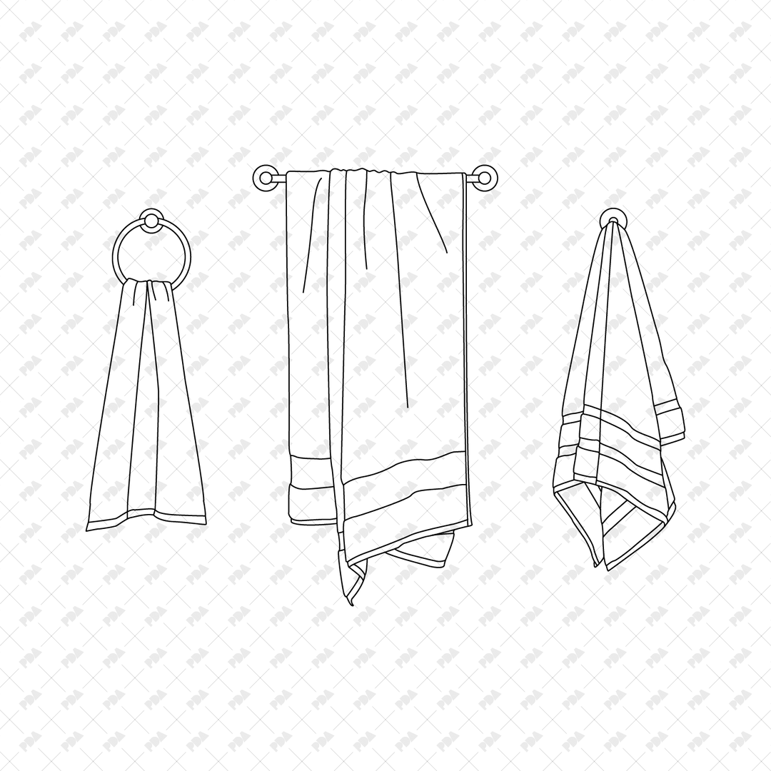 CAD Vector Towels for Architectural Drawings