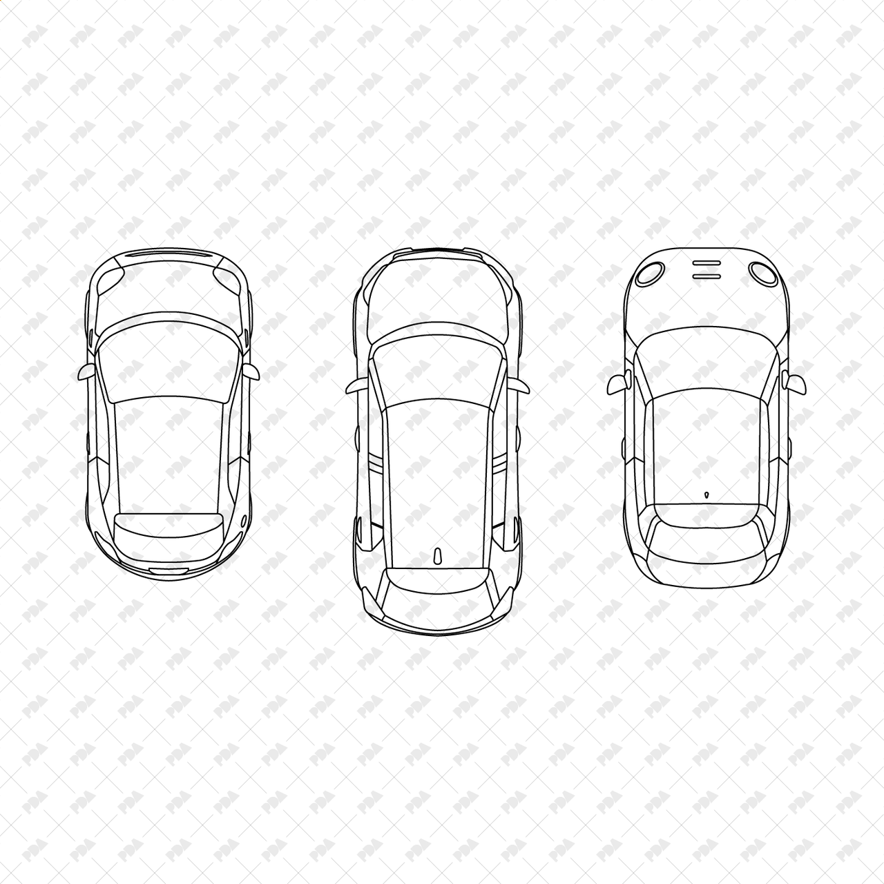 CAD, Vector Vehicles in Top View