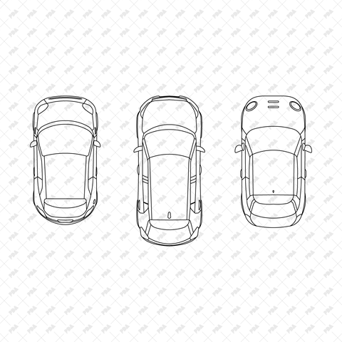 CAD, Vector Vehicles in Top View | Post Digital Architecture