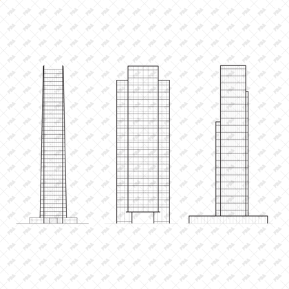 CAD, Vector Skyscrapers Set