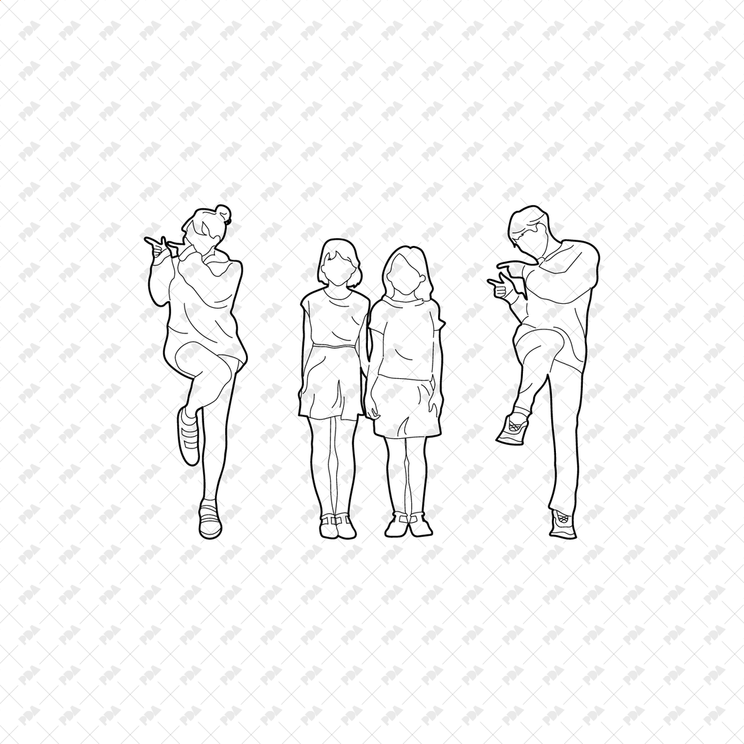 CAD & Vector Teenagers: Line-Art Illustrations