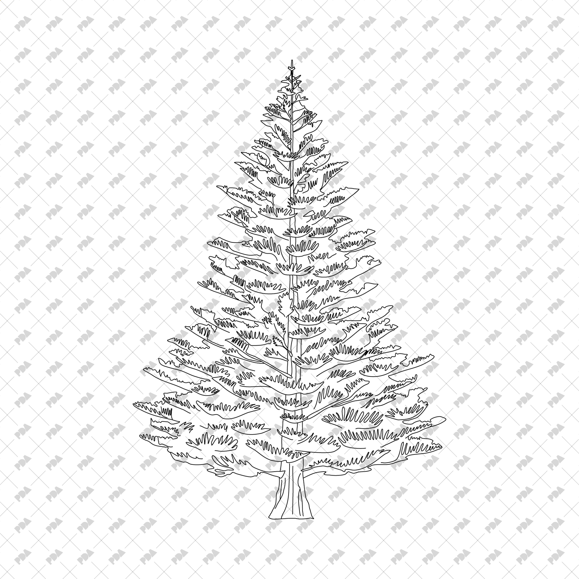 CAD, Vector Trees and Plants in Top and Side View Set