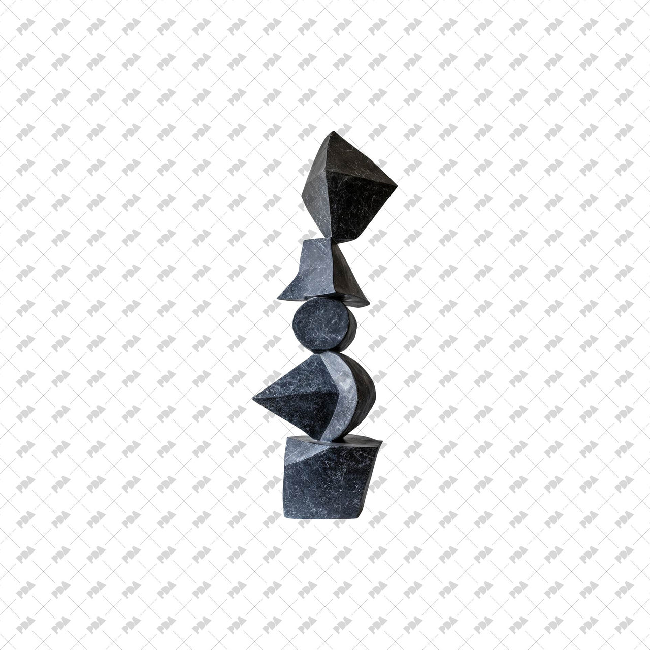 PNG Contemporary Basalt Lava Stone Sculptures Set