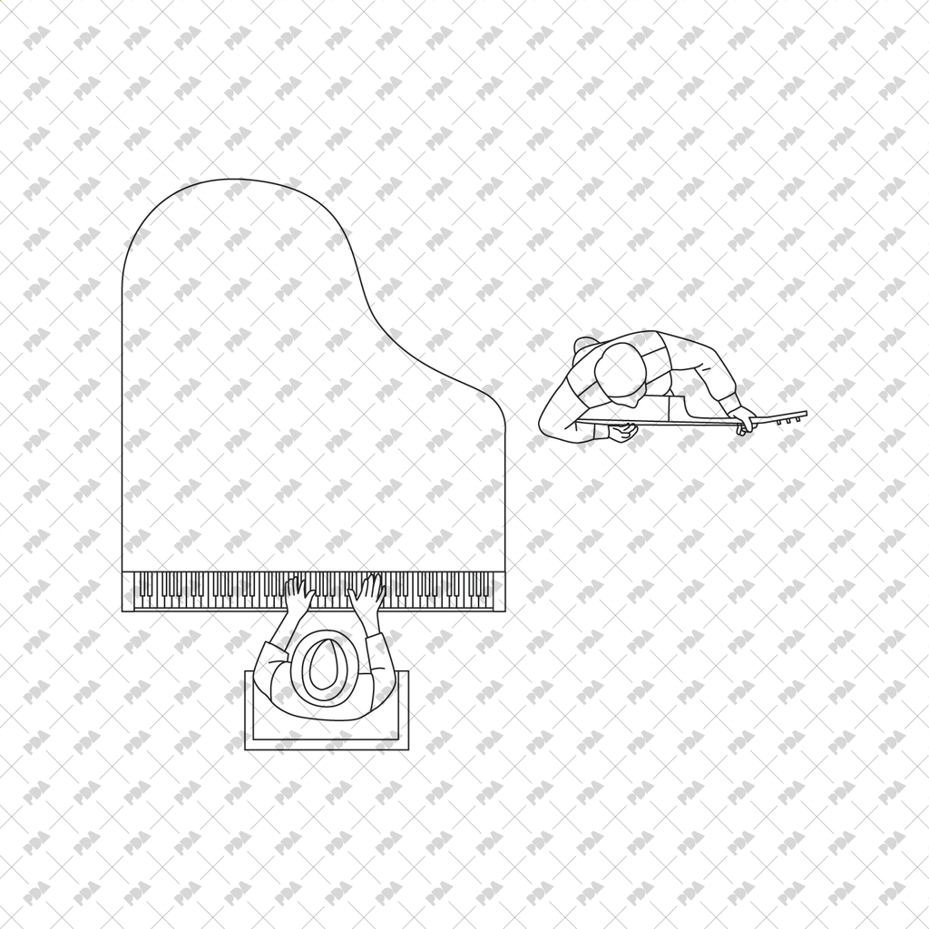 CAD, Vector Artists, Performers and Musicians in Top View