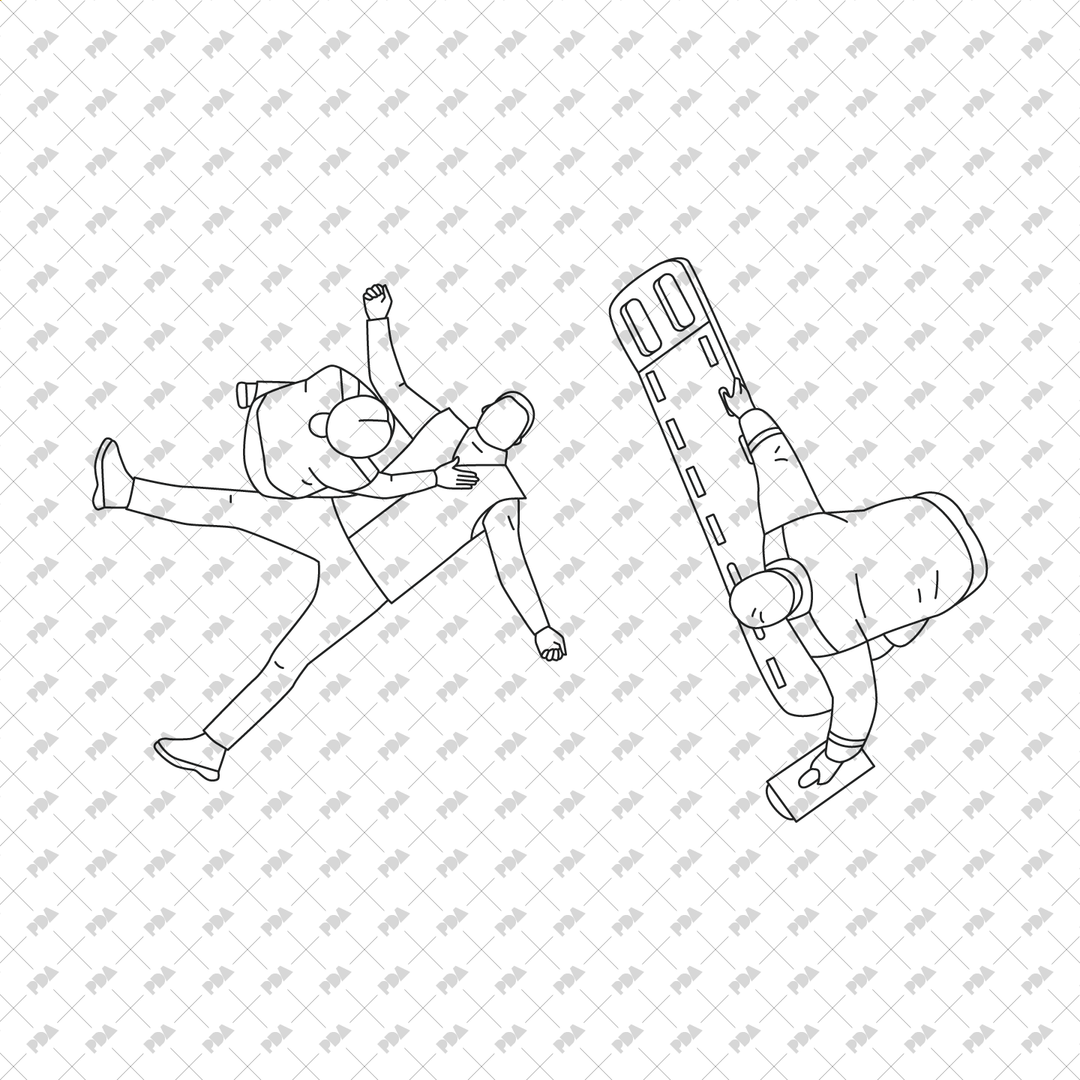 CAD & Vector EMTs, First Responders: Top-View Illustrations