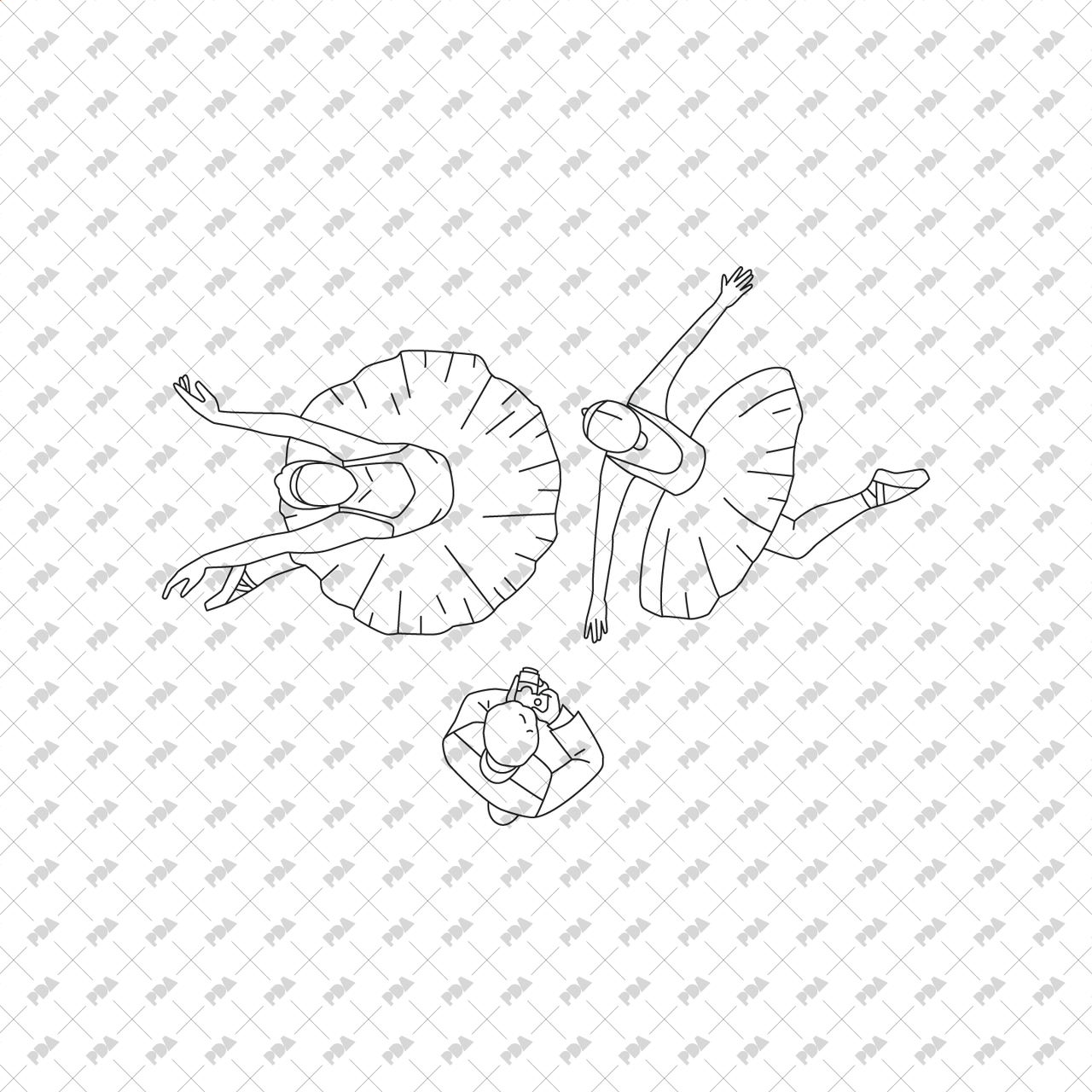 CAD, Vector Artists, Performers and Musicians in Top View