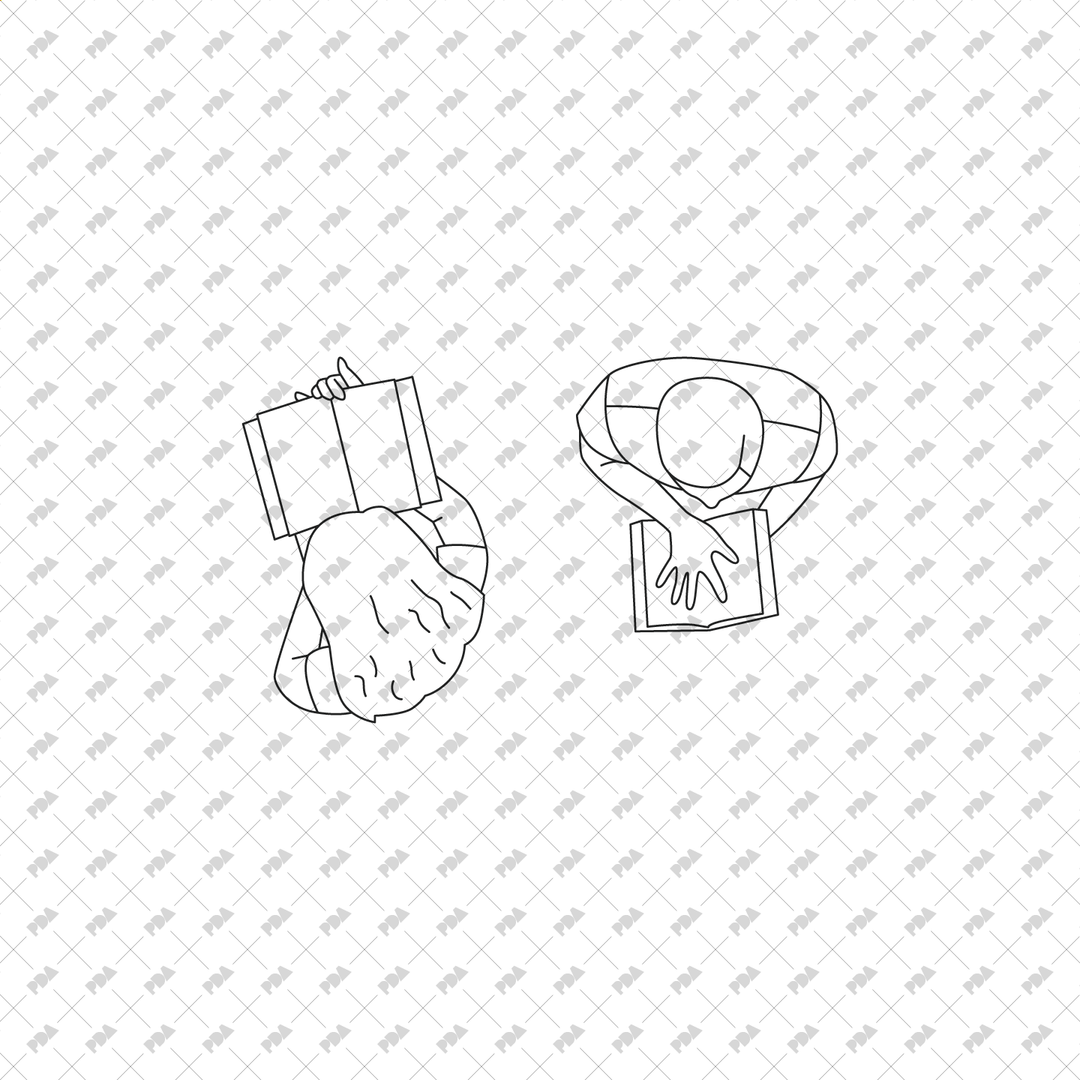 CAD, Vector Library Staff in Top View