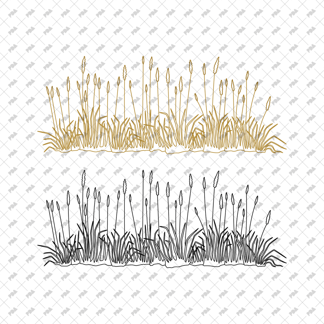CAD, Vector Grass Beds in Color and B/W
