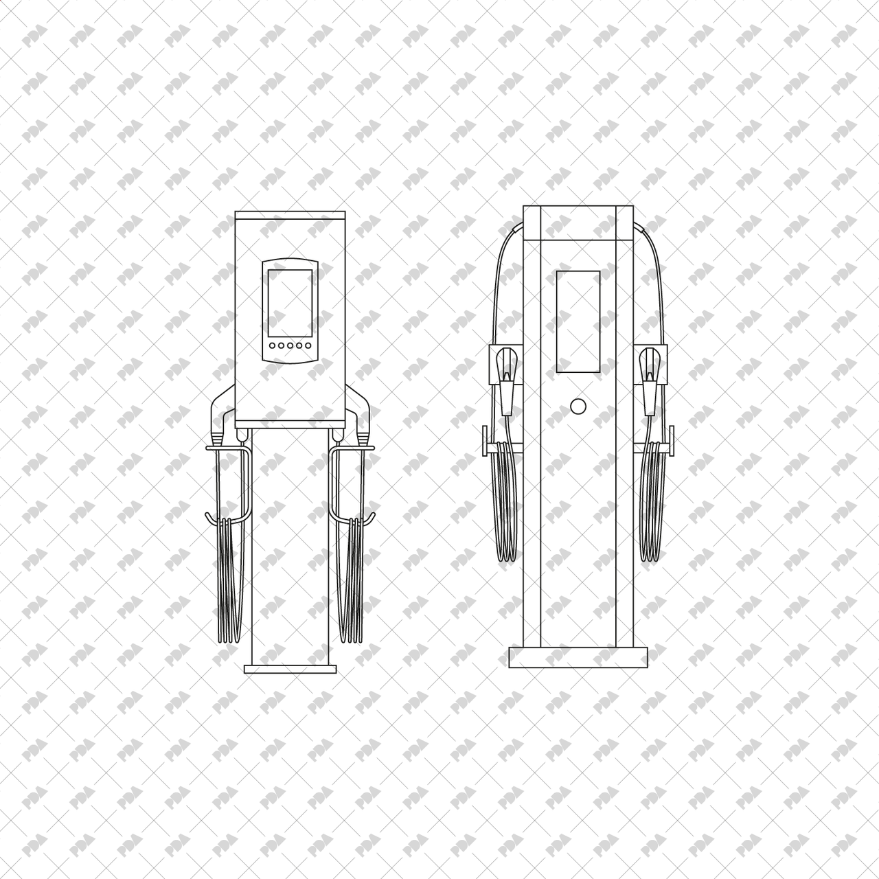 CAD, Vector Electric Vehicle Charging Stations – Post Digital Architecture