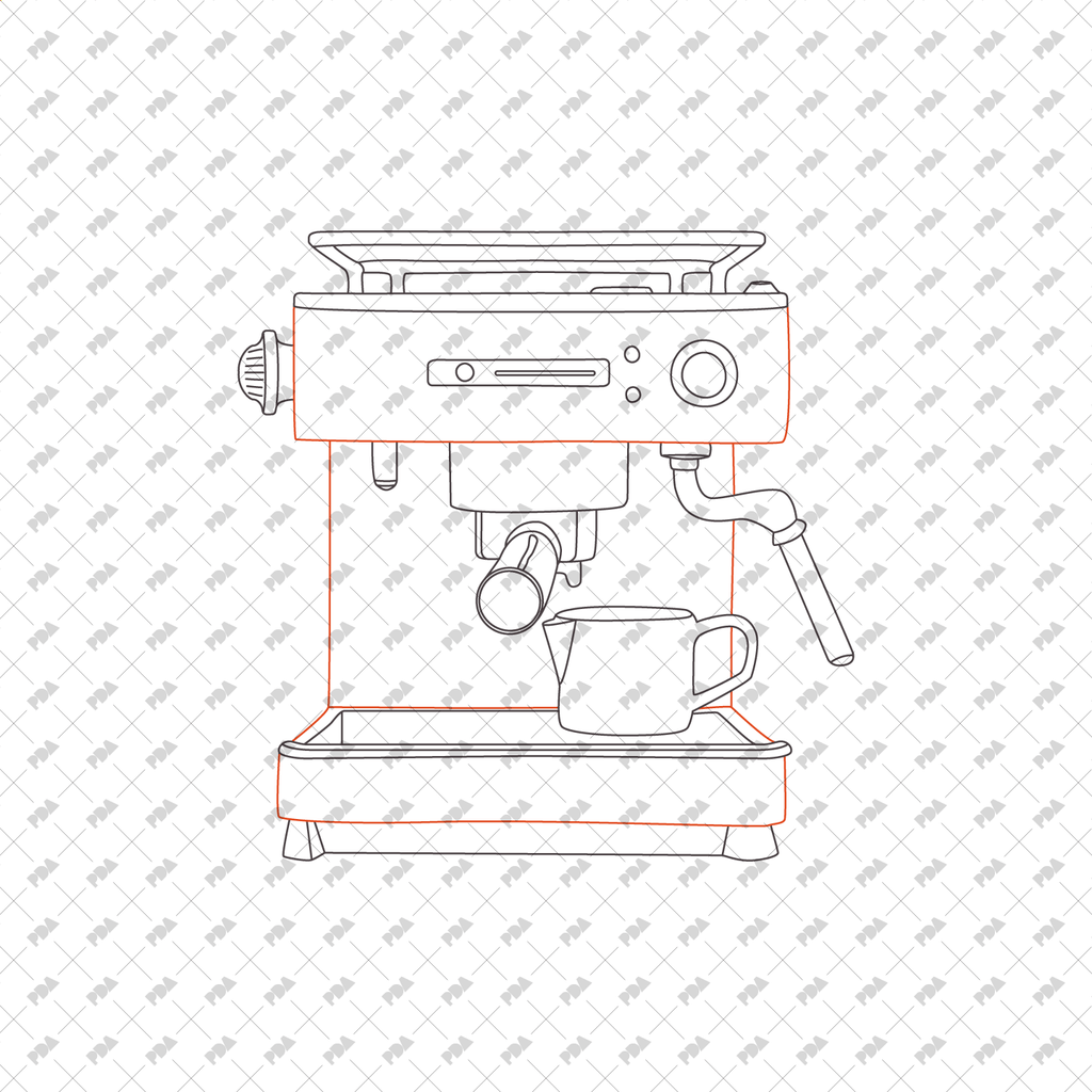 CAD Vector PNG Coffee Gadgets for Architectural Drawings