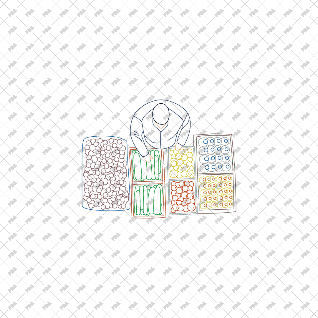 CAD, Vector, PNG Supermarket Items – Top View in Color & B/W