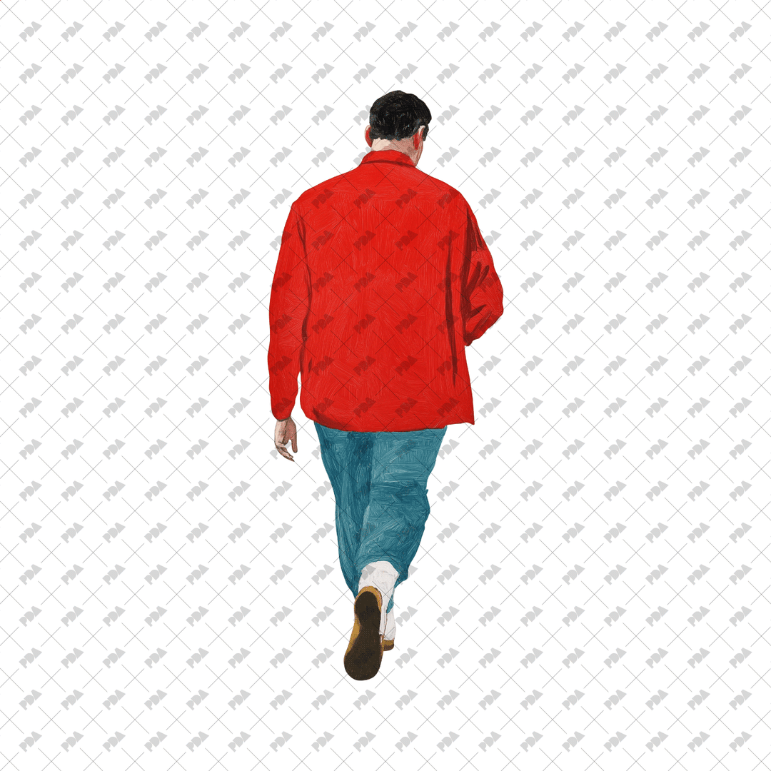 PNG Cutout Summer Characters in Back View