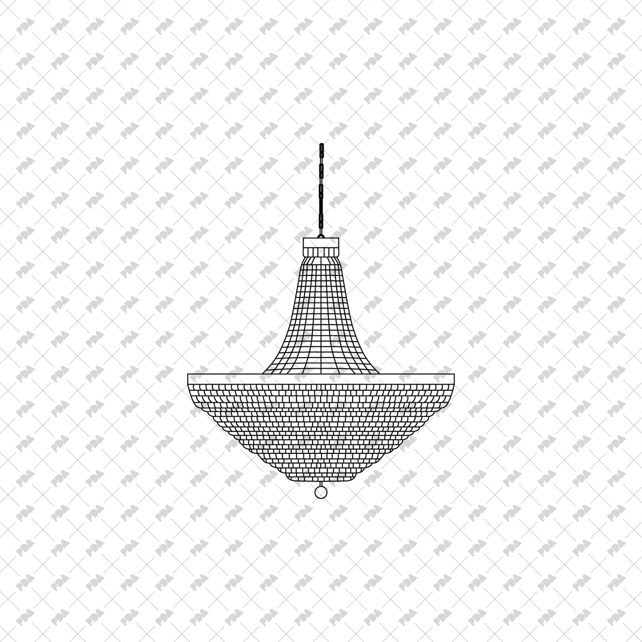 CAD & Vector Chandeliers: Line-Art Light Illustrations