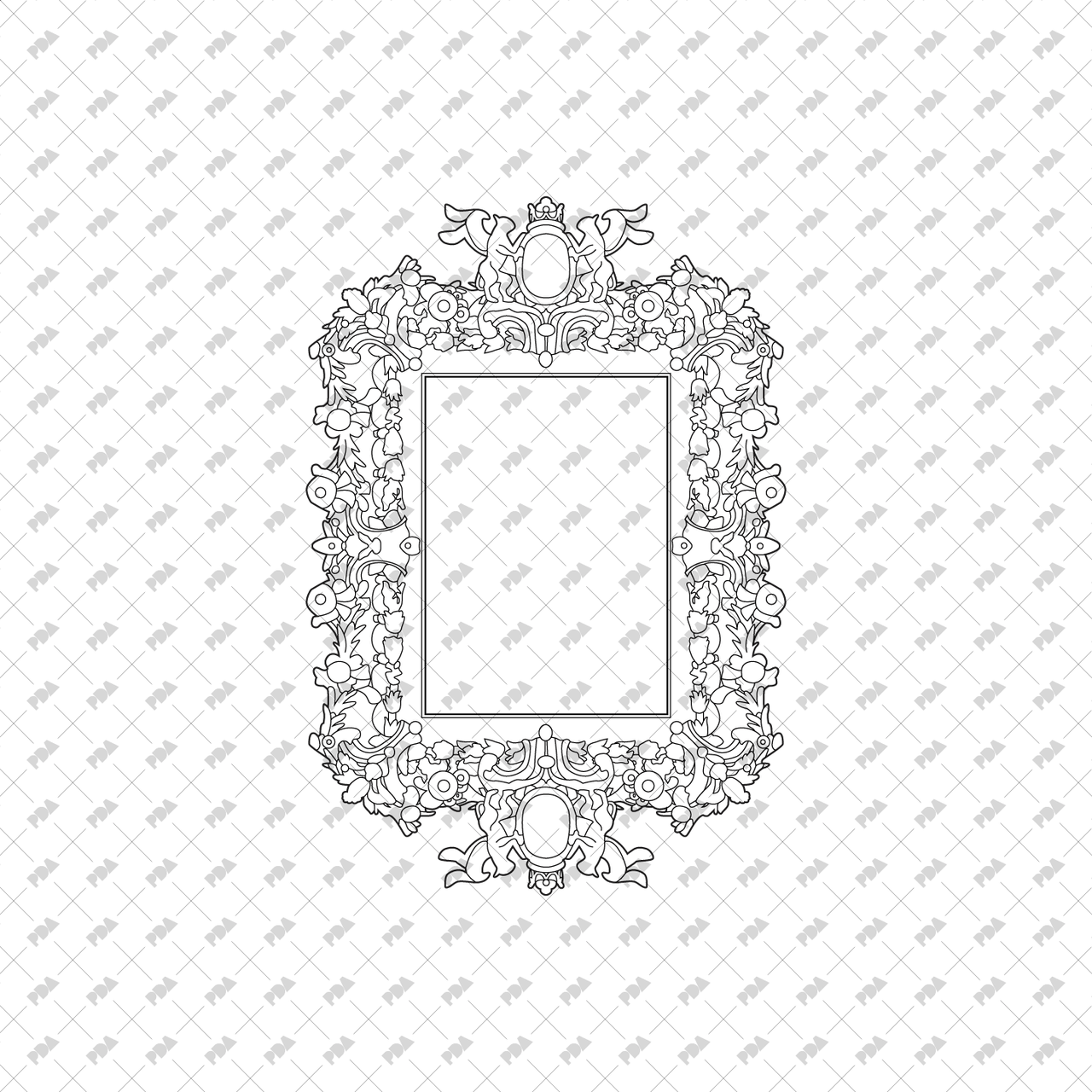 CAD & Vector Mirror Illustrations: Line-Art Collection
