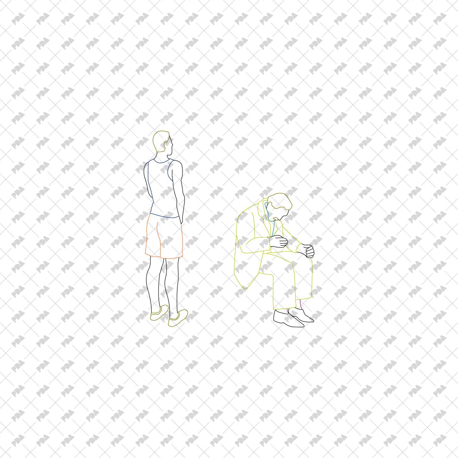 Characters Inspired by David Hockney (27 PNGs)
