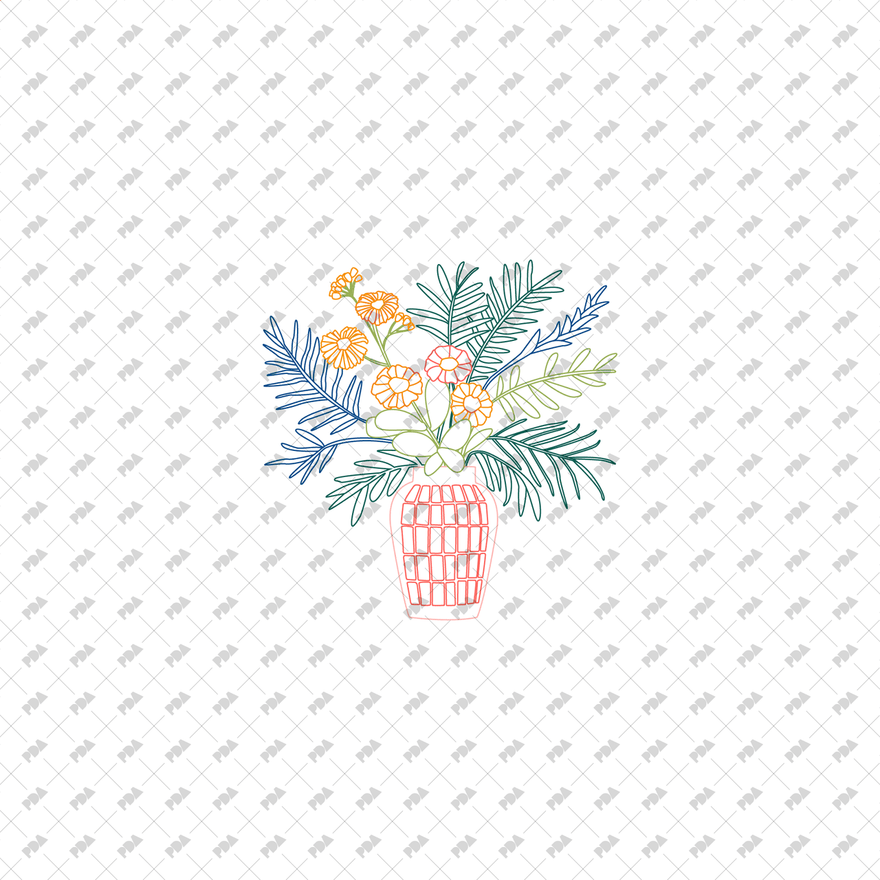 CAD, Vector Vases with Flowers