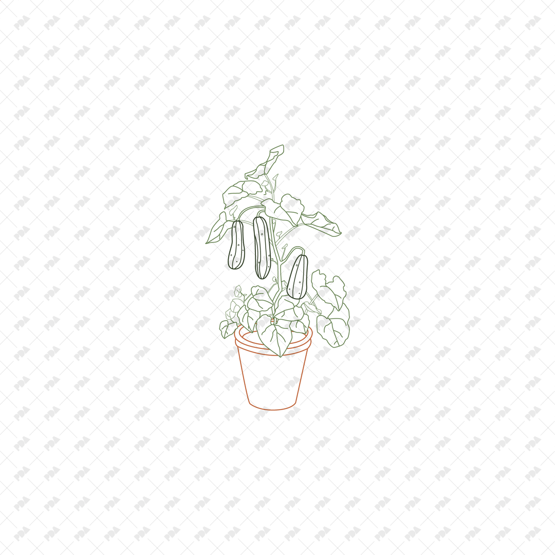 CAD, Vector Potted Fruit Trees and Plants (In color and B/W)
