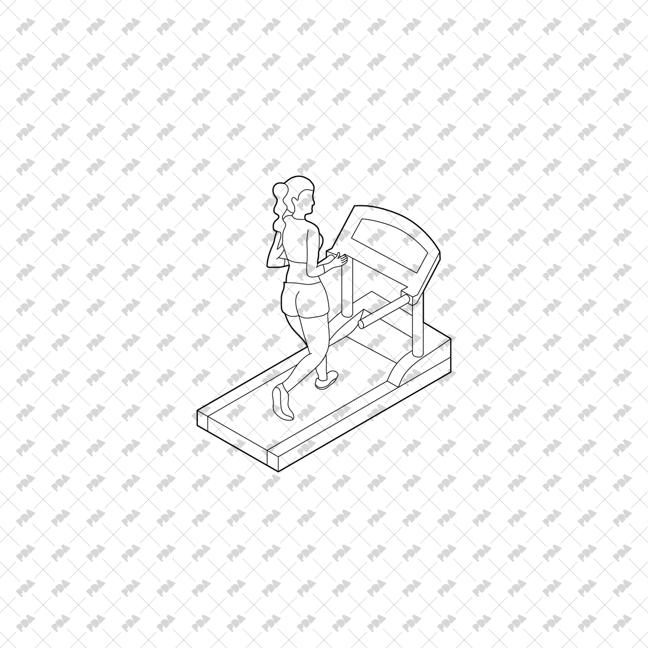 CAD, Vector, PNG Isometric View Workout Characters