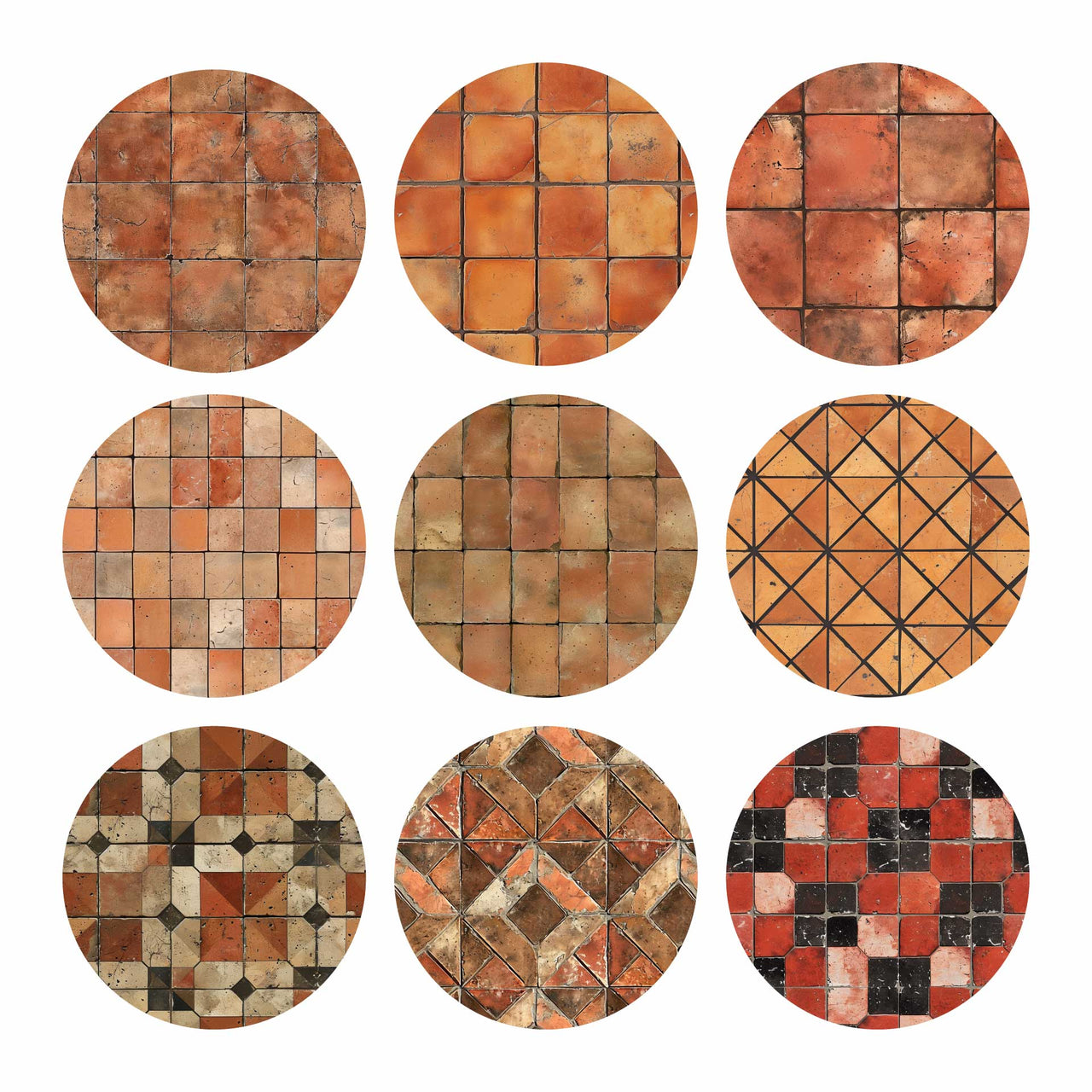 Seamless Terracotta Tile Patterns for Illustrator Designs