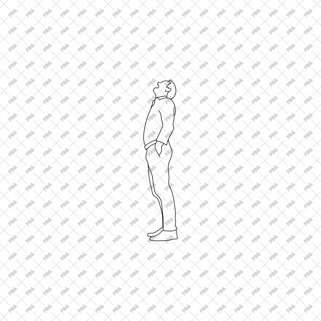 CAD, Vector, PNG Scream Room People in Front Side Back Views