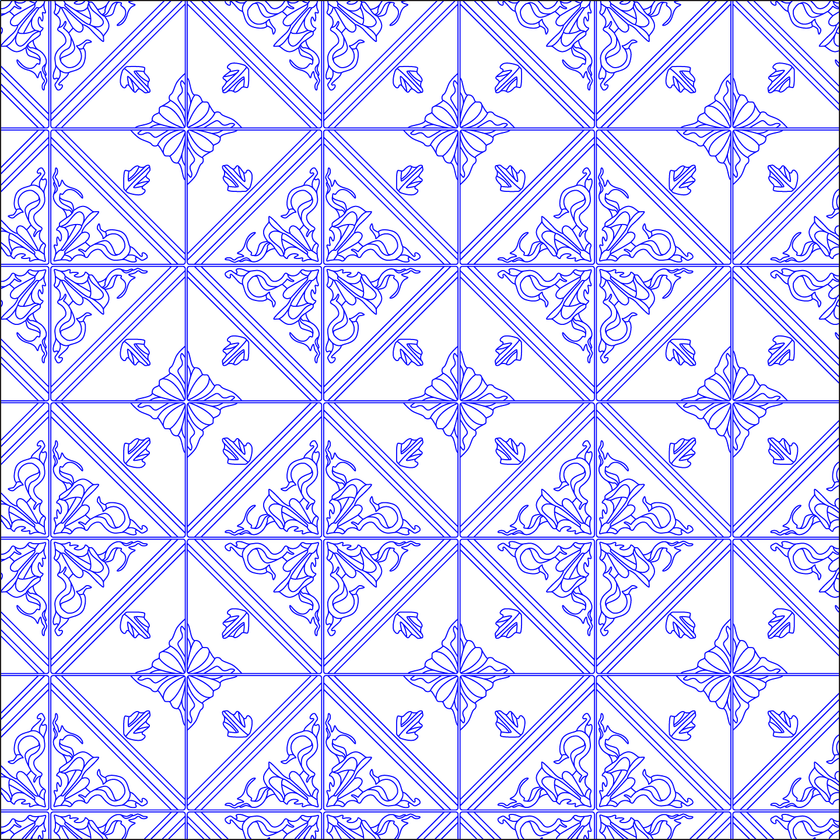 Adobe Illustrator 的 Azulejo 瓷砖图案