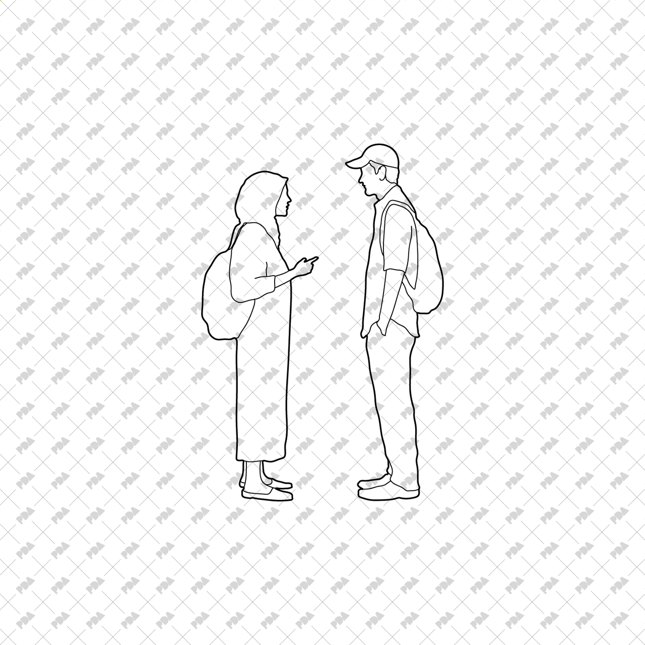CAD, Vector People Having a Conversation