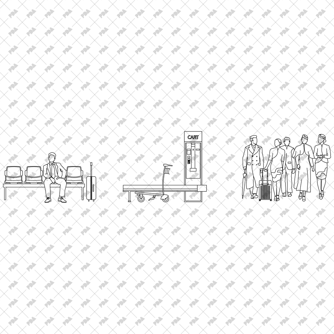 CAD, Vector All You Need for Coffee Shop Design (Side View)