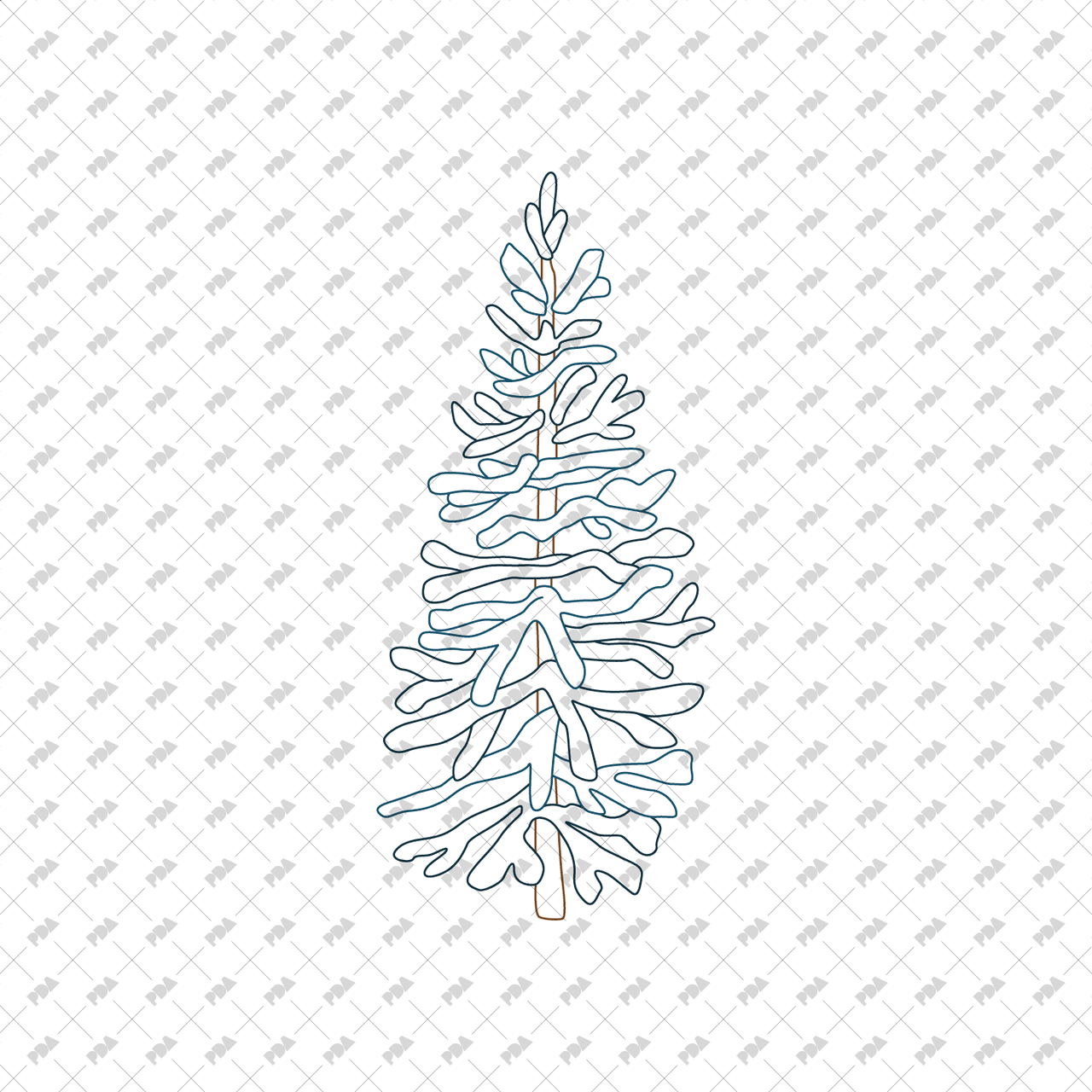 Hand Drawn Coniferous Trees (Side view) – Post Digital Architecture
