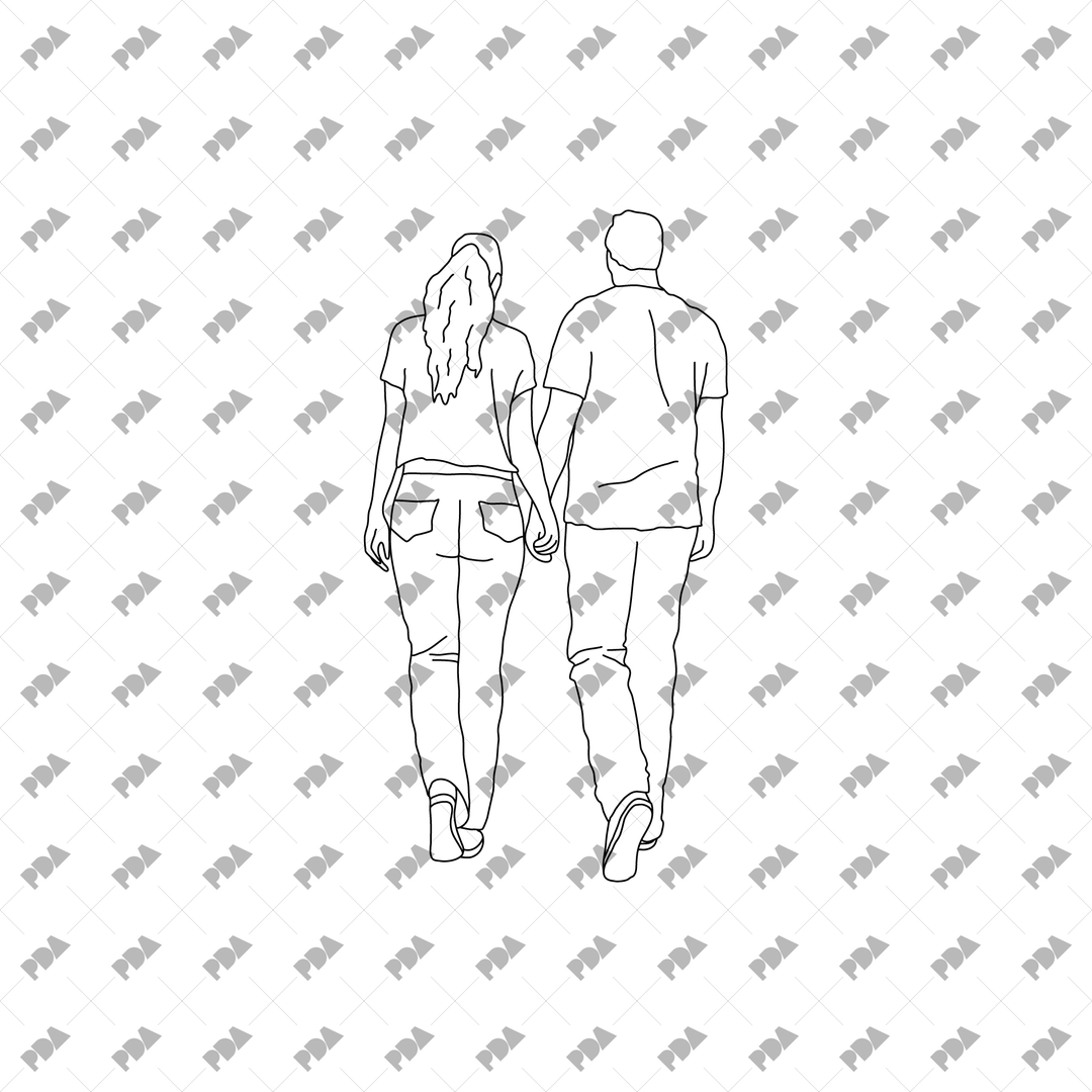 CAD, Vector People in Back View – Post Digital Architecture