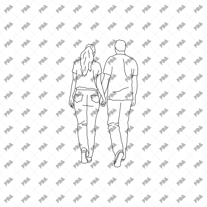 CAD, Vector People in Back View