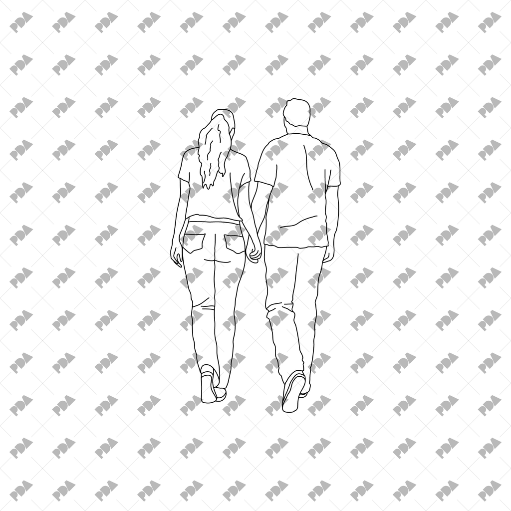 CAD, Vector People in Back View