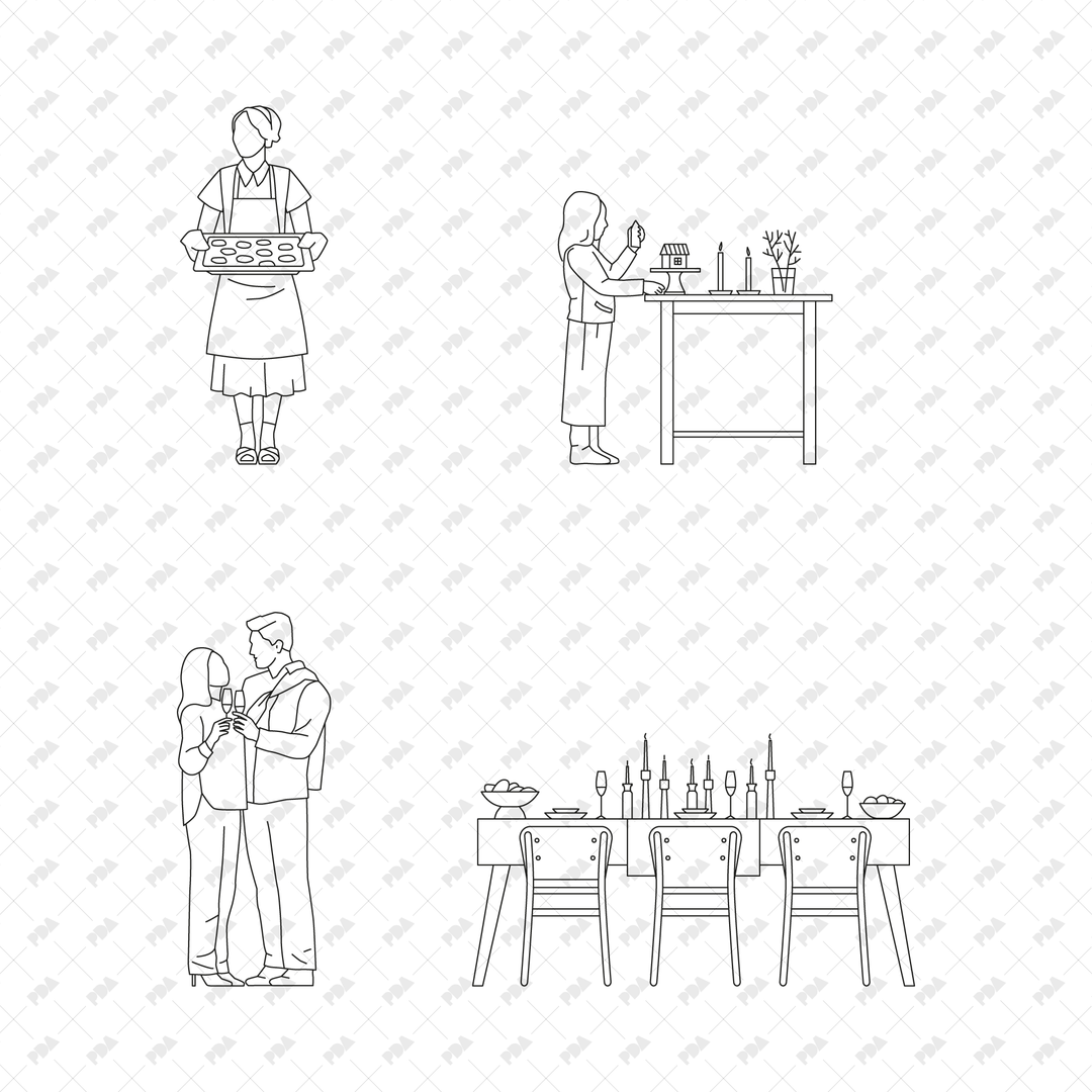 Christmas Characters CAD & Vector Set