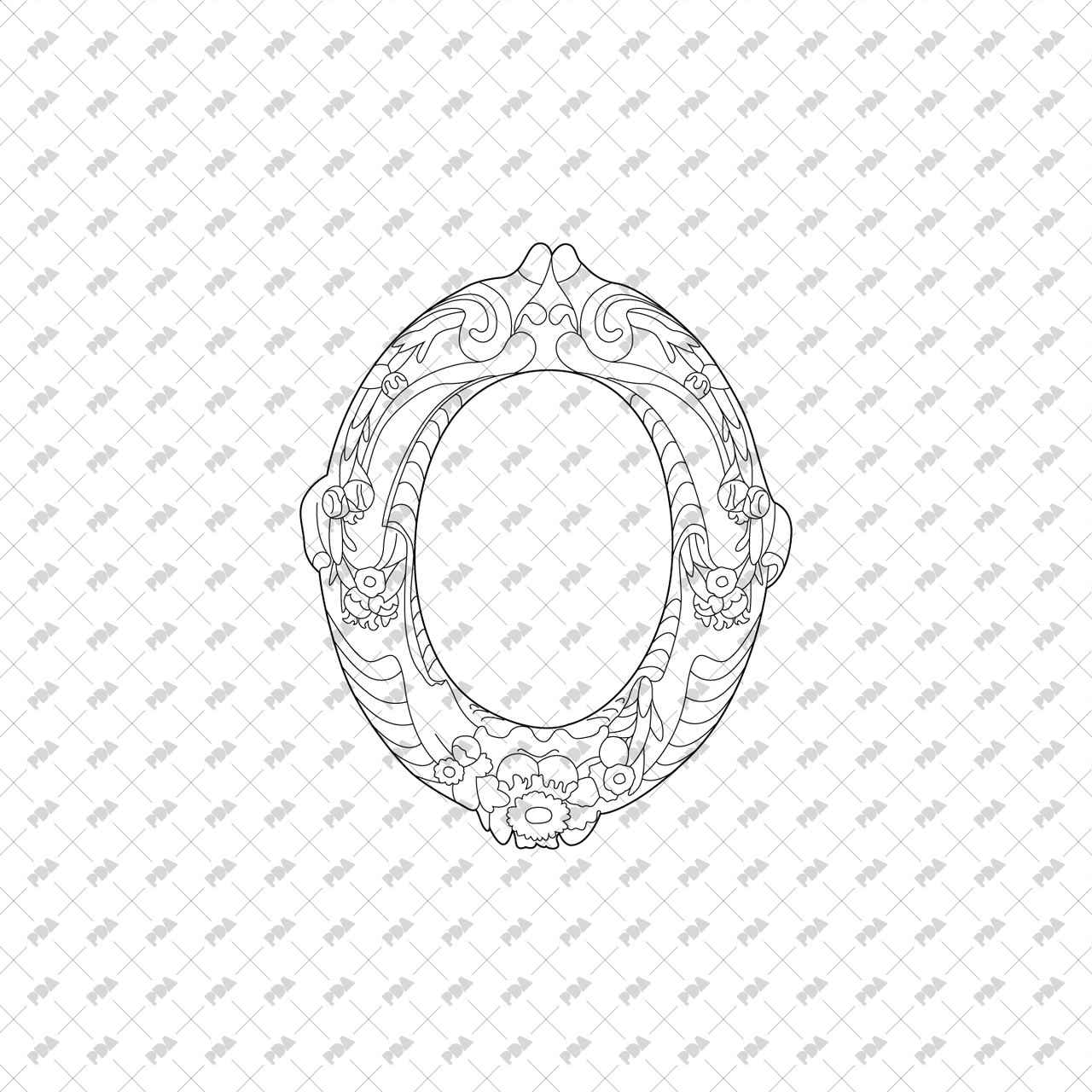 CAD & Vector Mirror Illustrations: Line-Art Collection