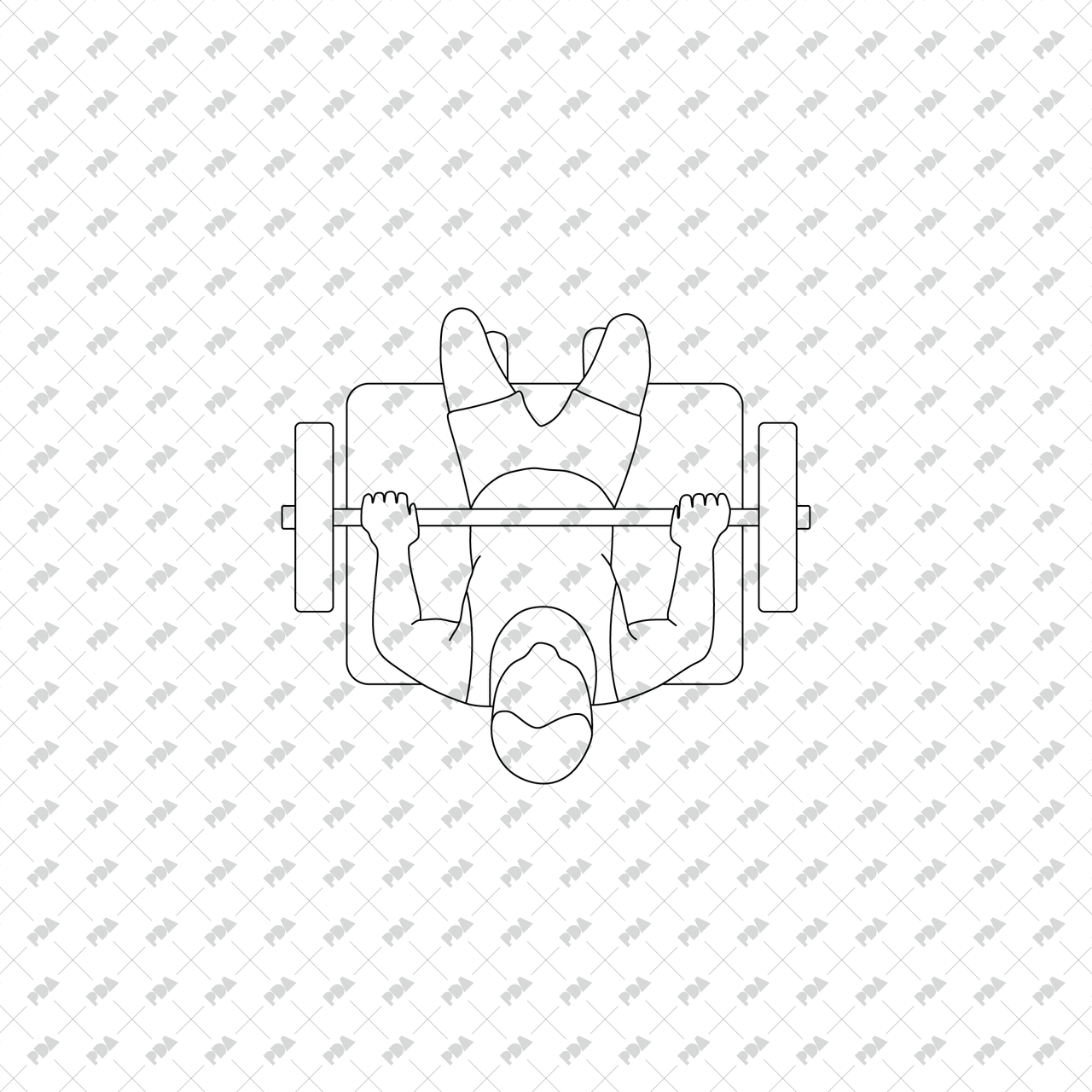 CAD, Vector, PNG Gym Workout Characters in Top View
