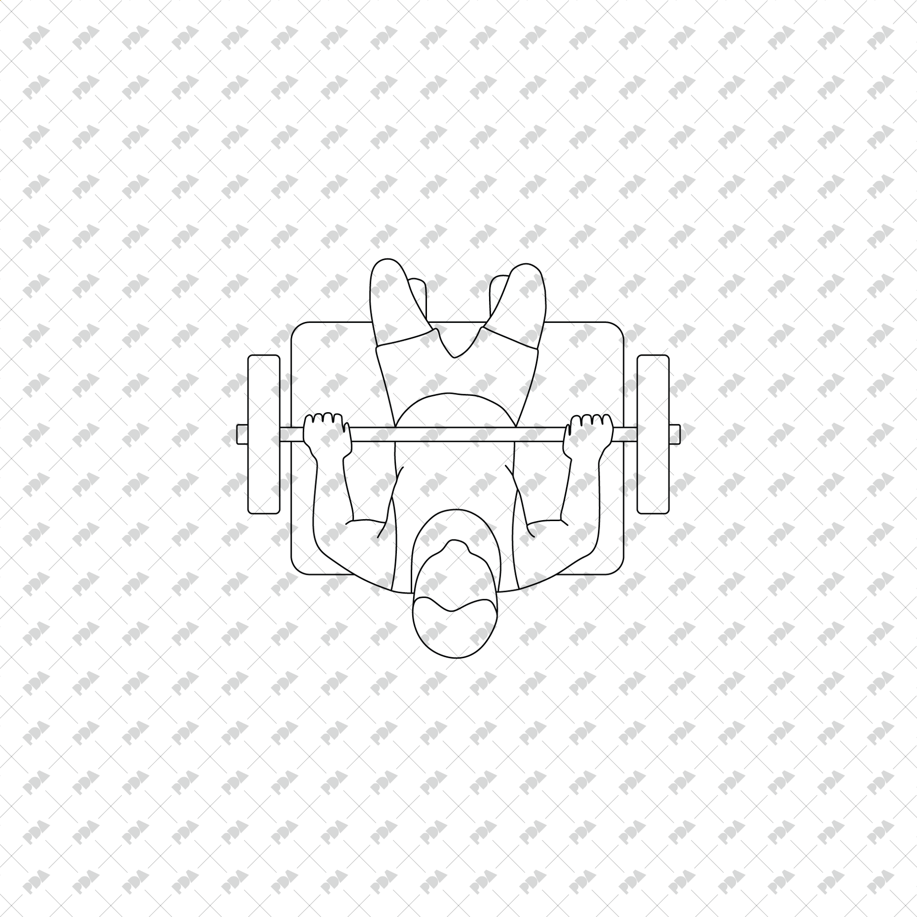 CAD, Vector, PNG Gym Workout Characters in Top View