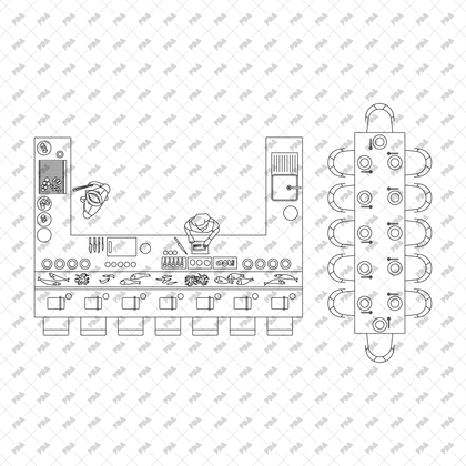 CAD, Vector Sushi Bar/ Japanese Restaurant in Top View
