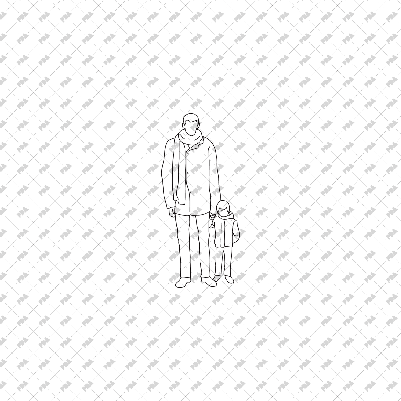 CAD, Vector Parents Holding Children Set
