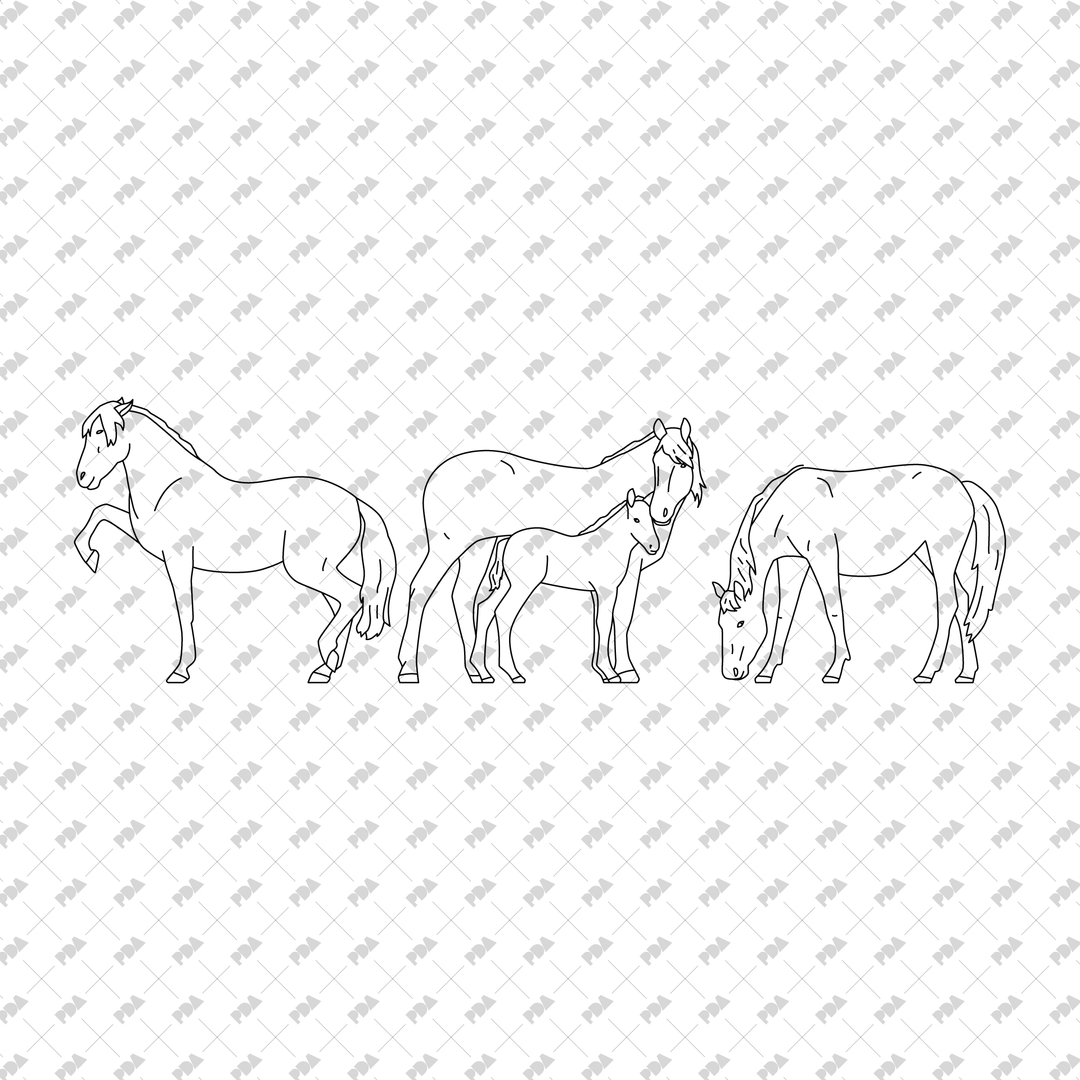 CAD Vector Farm Animals Set for Architectural Drawings
