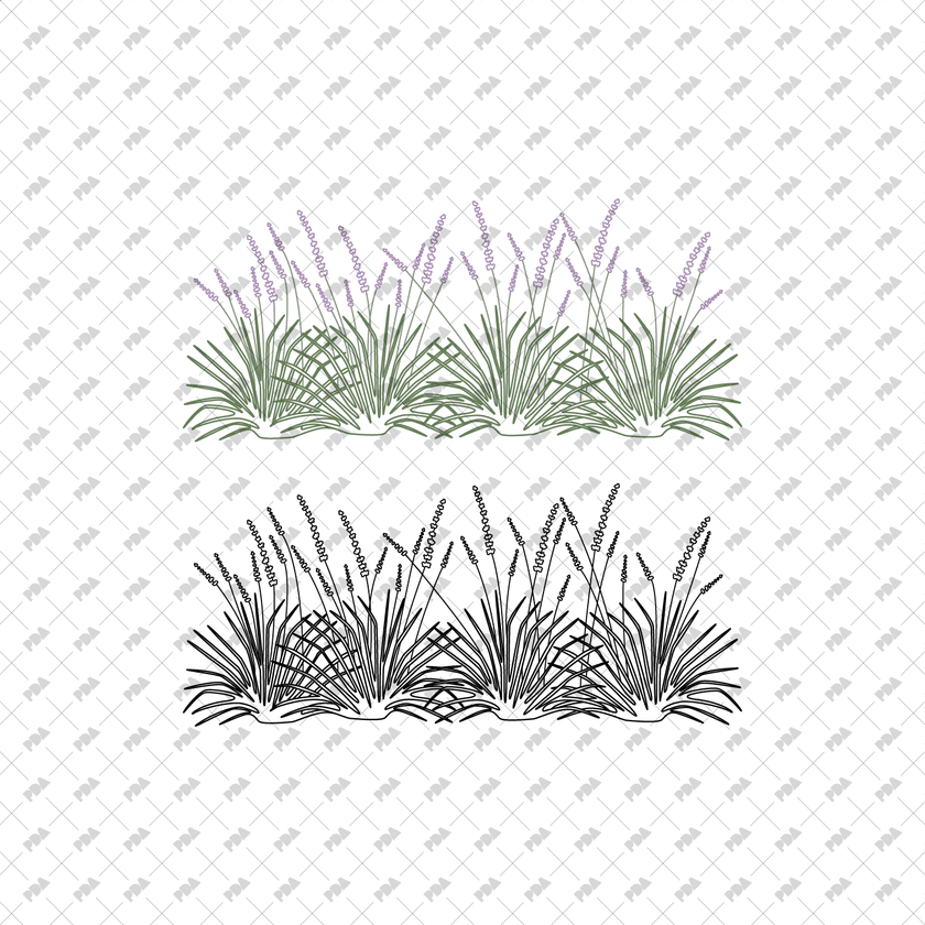 CAD, Vector Grass Beds in Color and B/W | Post Digital Architecture