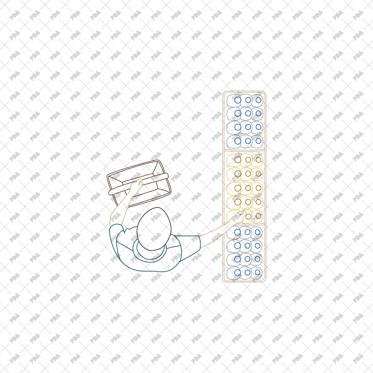 CAD, Vector, PNG Supermarket Items – Top View in Color & B/W