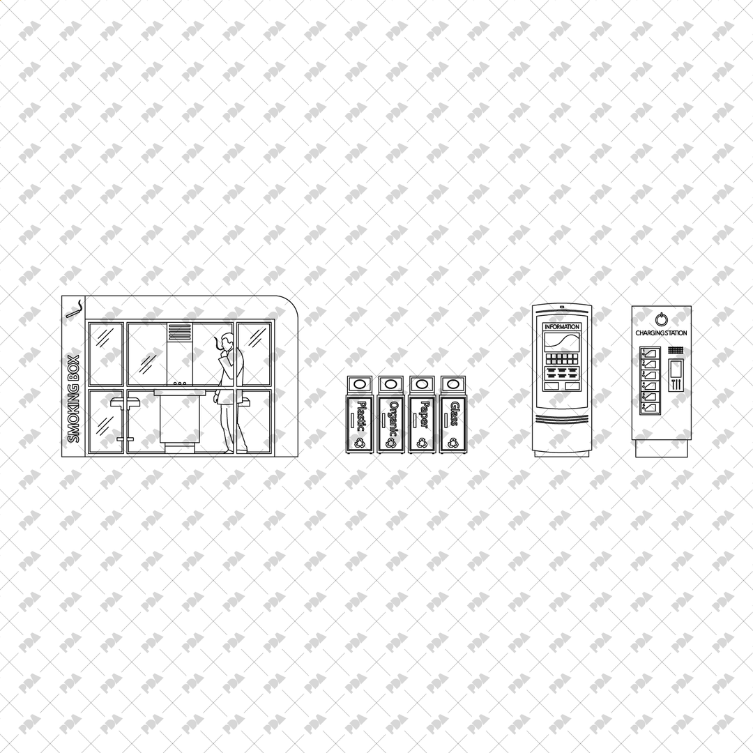 CAD, Vector All You Need for Coffee Shop Design (Side View)