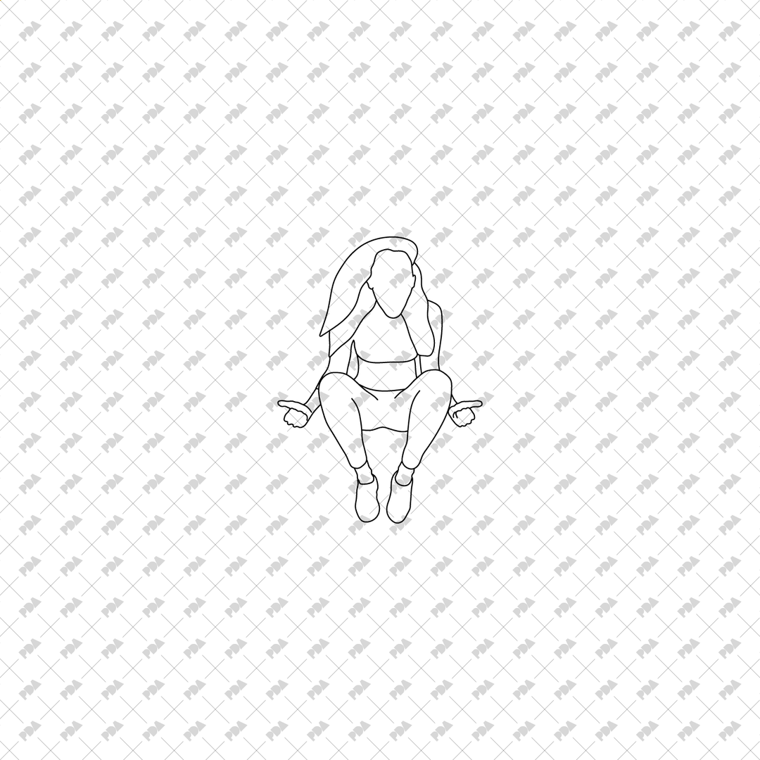 CAD, Vector, PNG Scream Room People in Front Side Back Views