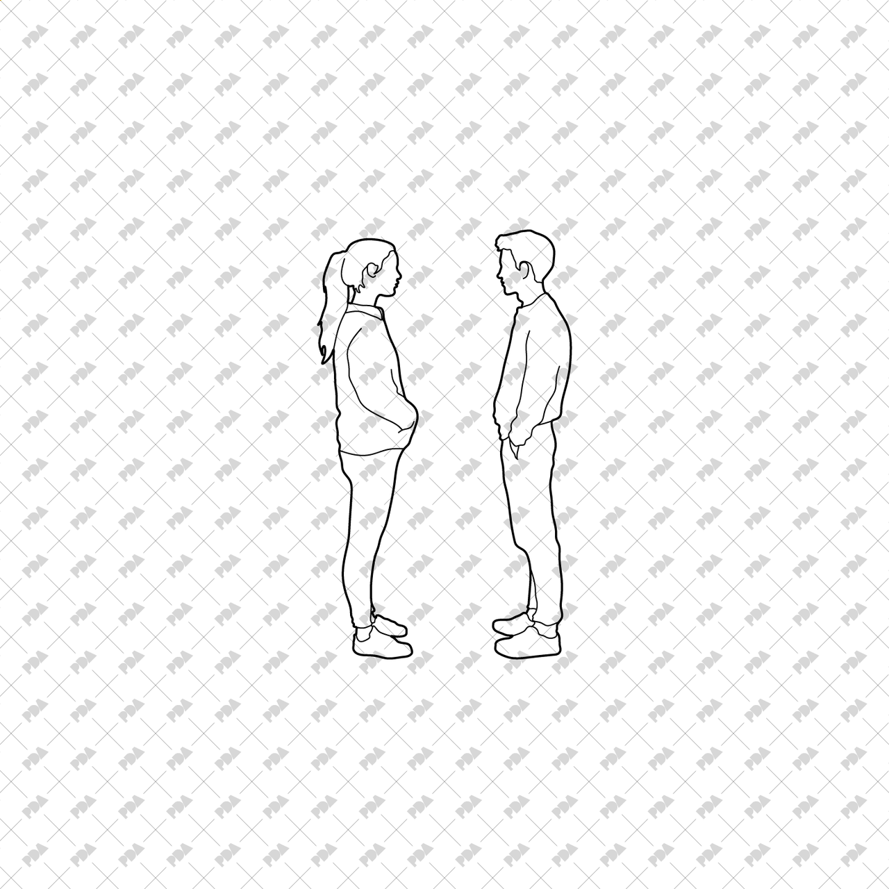 CAD, Vector People Having a Conversation