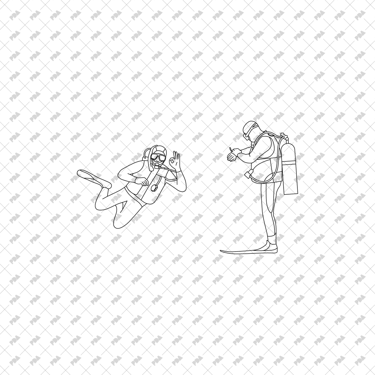 CAD, Vector Swimmers and Divers in Top, Side, Bottom Views – Post ...