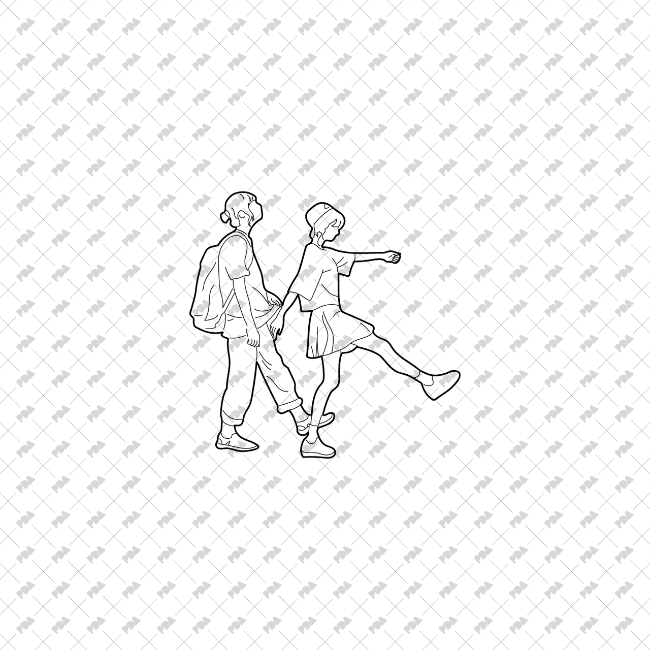 CAD & Vector Teenagers: Line-Art Illustrations