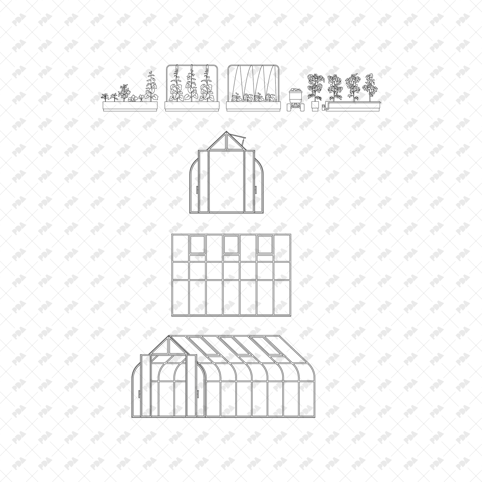 CAD, Vector Greenhouse Essentials Set