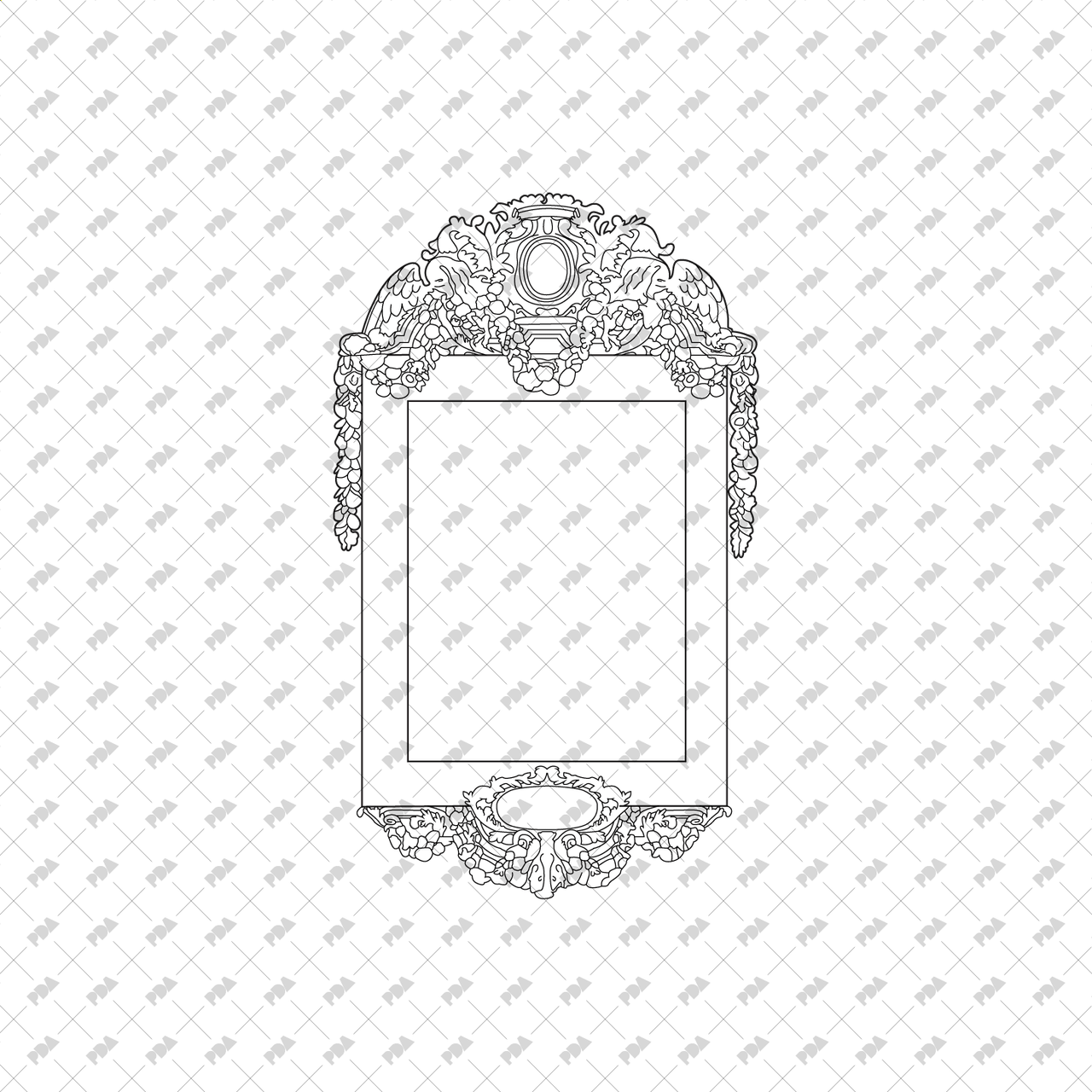 CAD & Vector Mirror Illustrations: Line-Art Collection