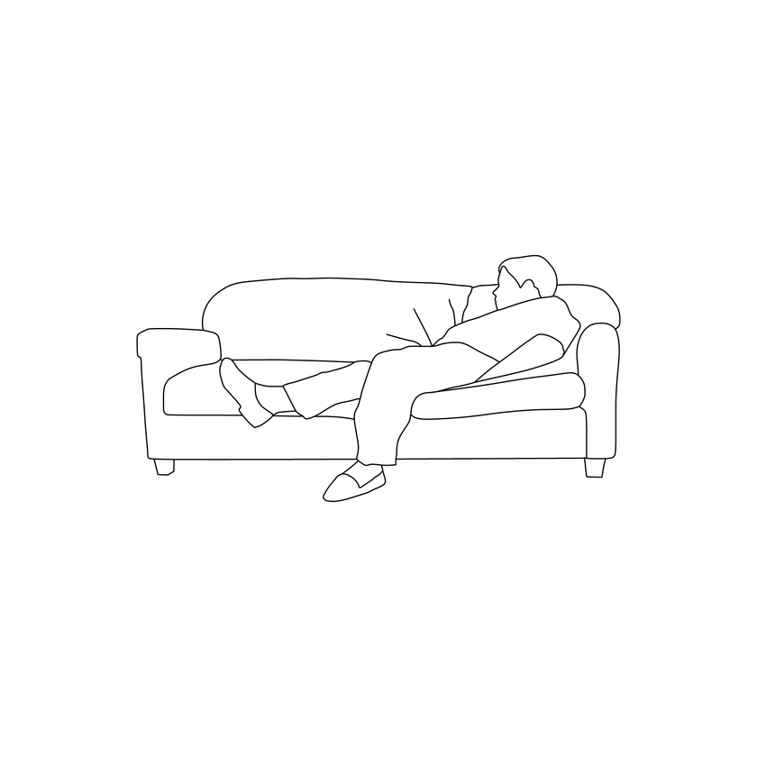 Vector Characters sitting on Sofa Set